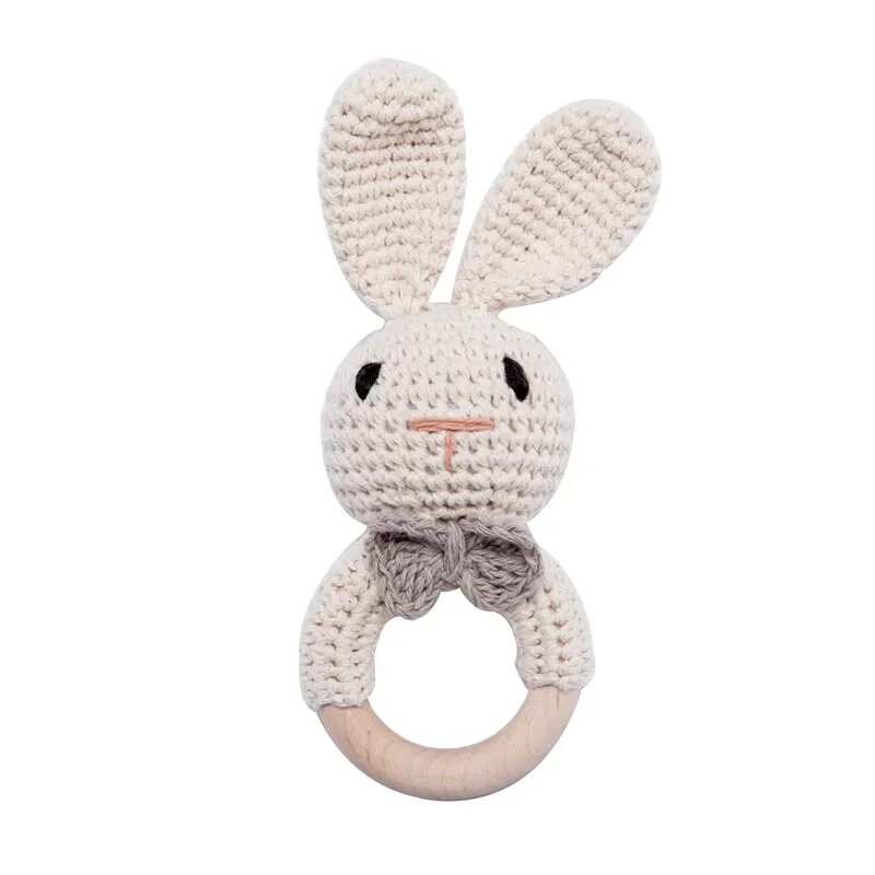 Погремушка-прорезыватель Bow Tie Bunny, белый