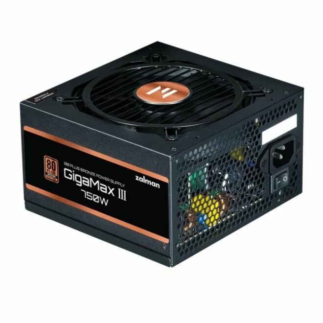 Блок питания Zalman ZM750-GV3 750W (ZM750-GV3) черный - 750 Вт, 80+ Bronze, ATX 20+4 пин, 4 pin + 4 pin CPU, 6 SATA, 4 x 6+2 pin PCI-E
