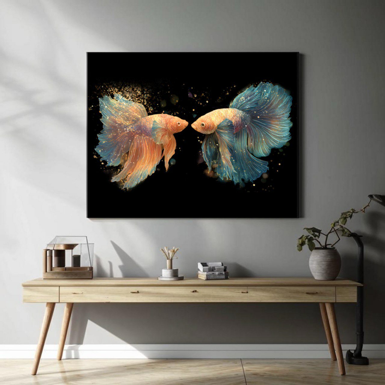 Картина Яркие рыбки, постер, горизонтальная, 60*80 см