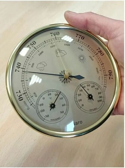 Ywy. горячиеМеханический настенный бытовой стрелочный барометр анероид с измерением температуры и влажности для рыбалки, охоты / Комнатная домашняя метеостанция с термометром и гигрометром и атмосферным давлением