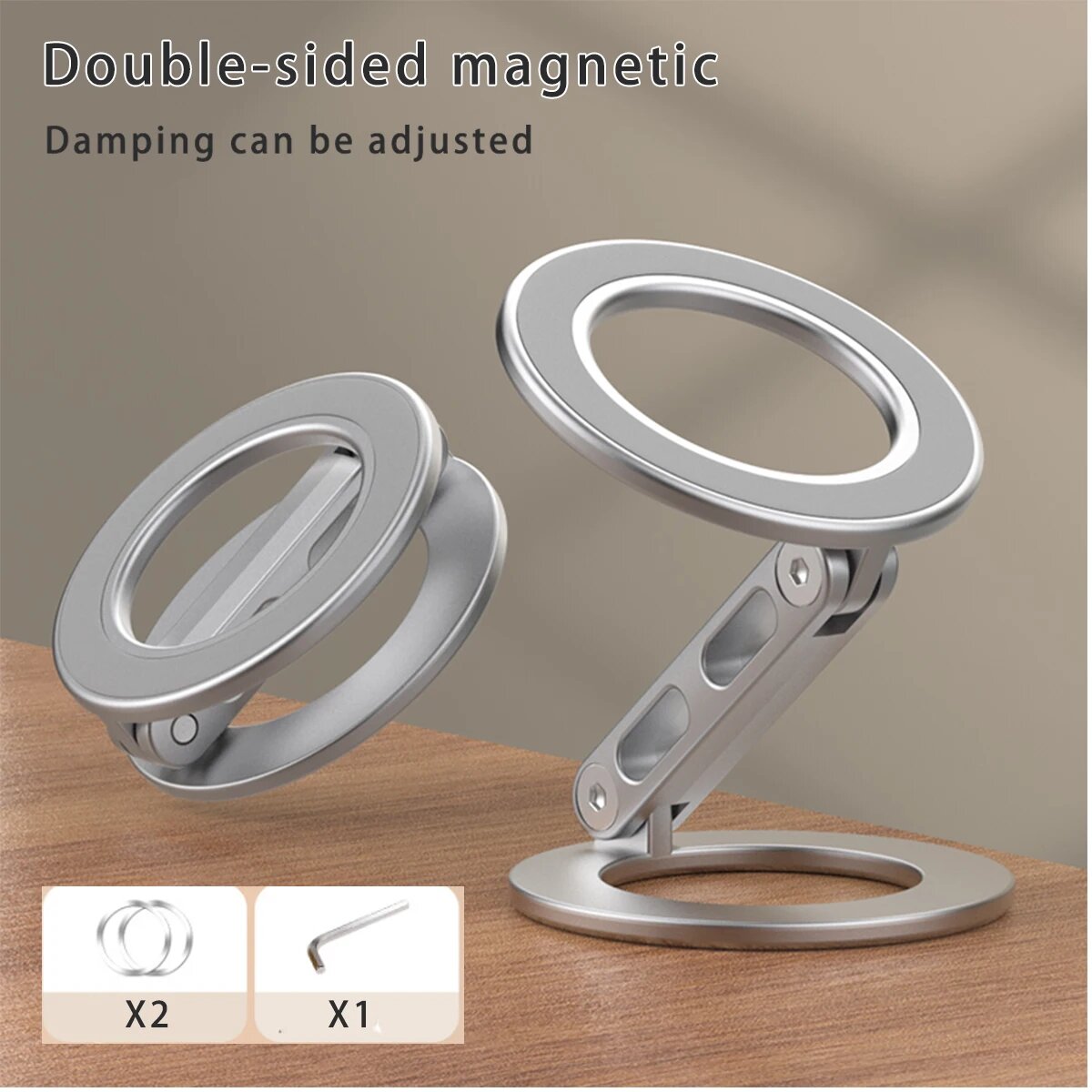 Магнитный держатель для телефона silver-2, подставка MagSafe