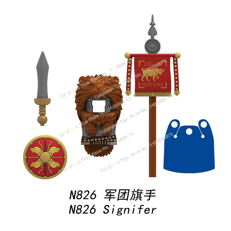 N829 Средневековые римские военные военные солдаты, тяжелая пехота, экшн-фигурки, щиты, копье, меч, аксессуары, строительный блок, игрушки, подарки N826