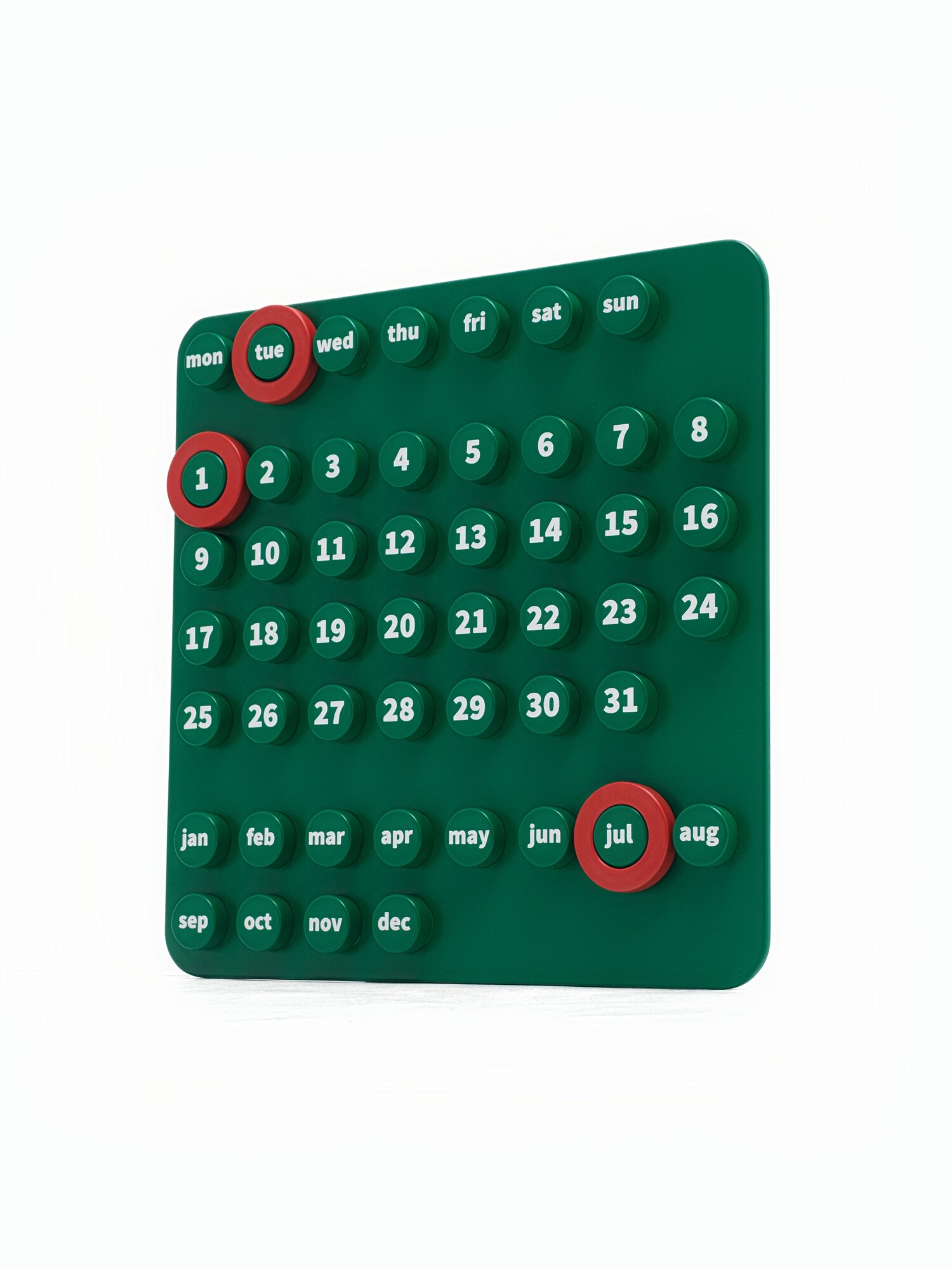 Дизайнерский яркий календарь, подарочный, 50см на 50см, зелёный