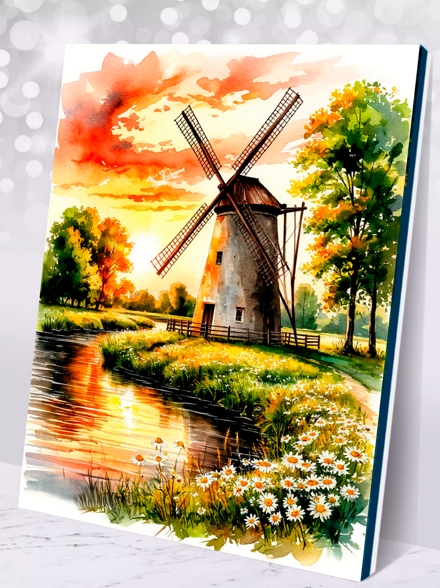 Картина по номерам Мельница 40х50 см, хлопковый холст на подрамнике, акрил, АртТойс