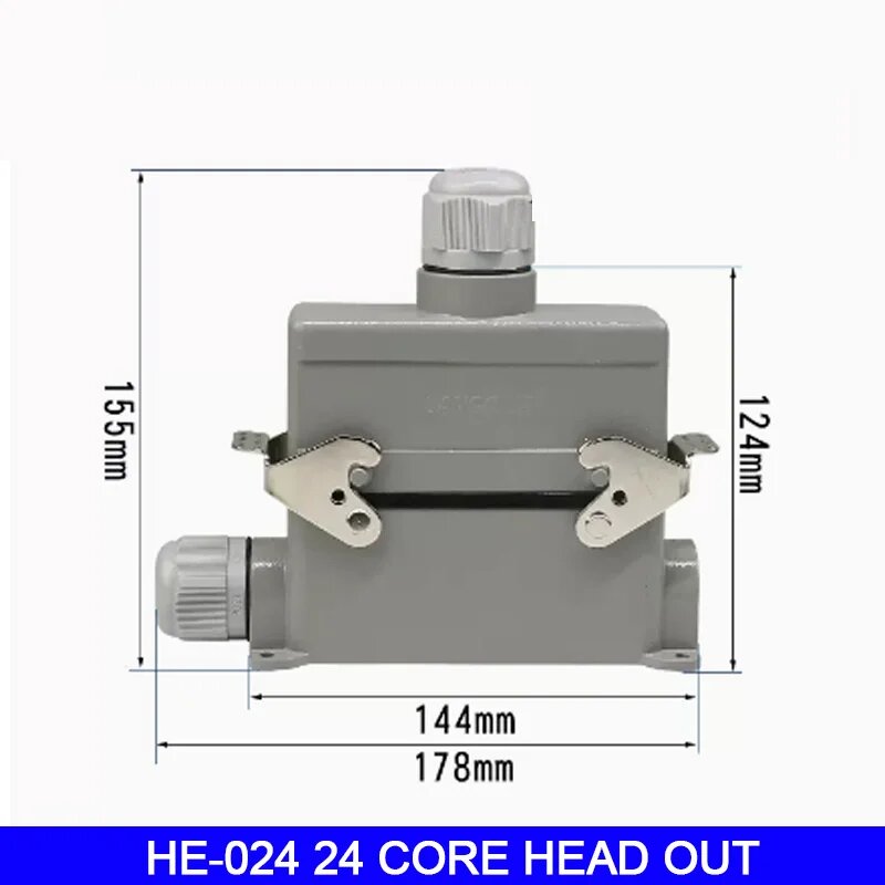 Прямоугольный разъем HDC HE 16А 24 core