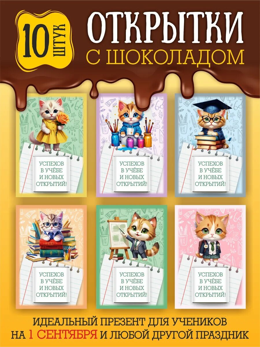 Подарок школьнику на день рождения, 10 шт