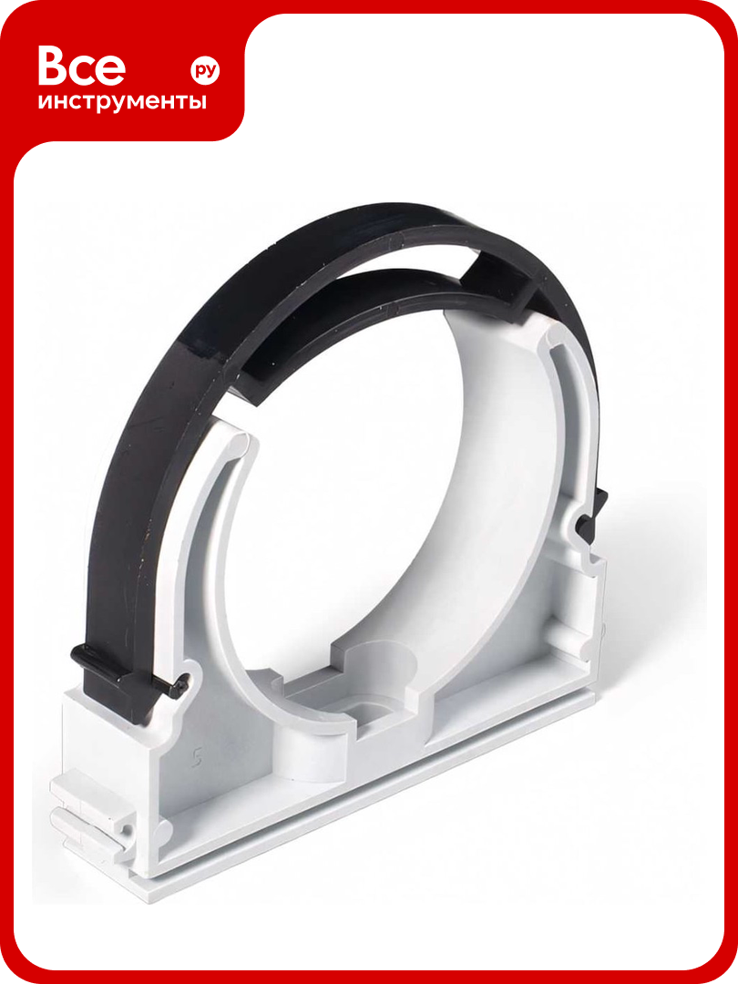 Клипса для крепления трубы с фиксатором креп-комп 75 мм, 40 шт. кктф75, металл