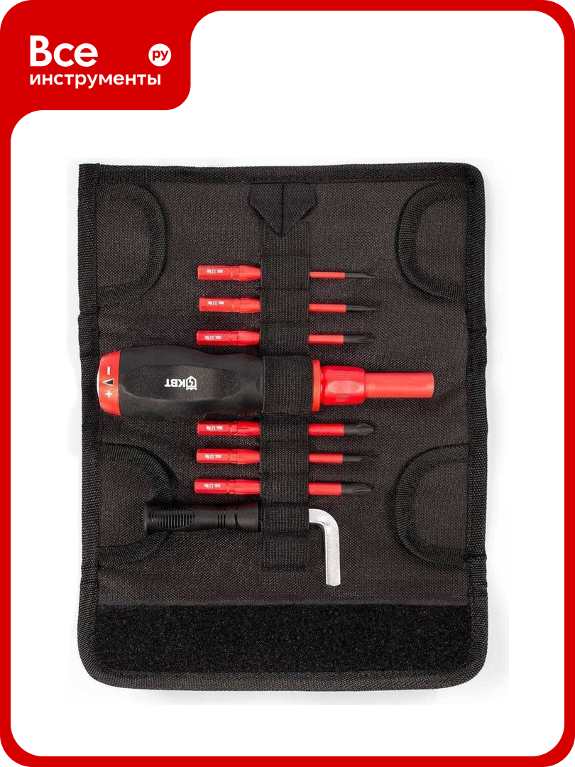 Набор диэлектрических отверток КВТ НИО-3306 серия слим 90952, стержня