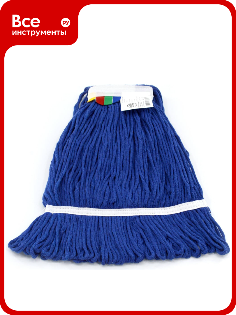 Моп A-VM кентукки, 350 г, хлопок, синий KN1017, Подходит для любых помещений