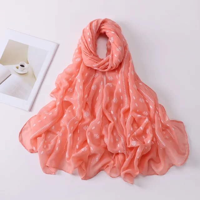 2025 однотонные вискозные шали из пены с геометрическим цветочным принтом, женский шарф высокого качества, пляжный палантин из пашмины, мусульманский хиджаб Bufandas 180*90 см