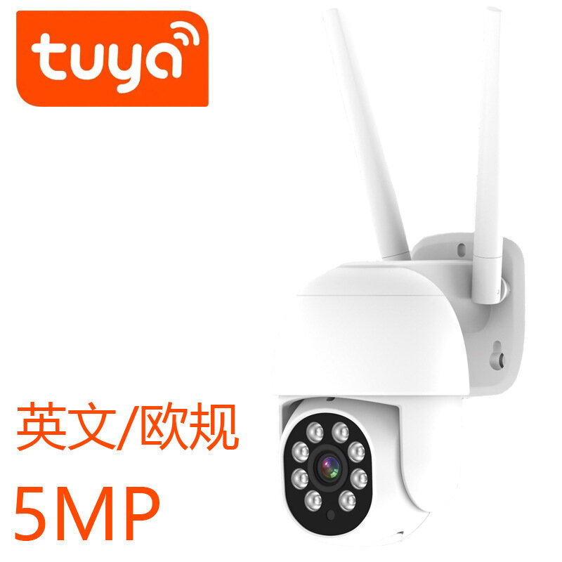 Tuya 5MP Наружная беспроводная камера для видеонаблюдения с 64 ГБ картой памяти, стандарт ЕС