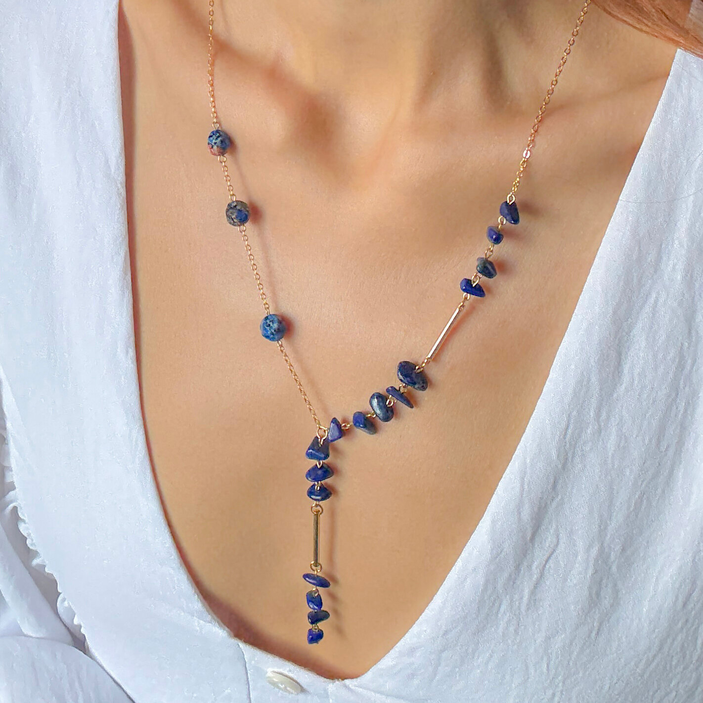 Колье, лазурит