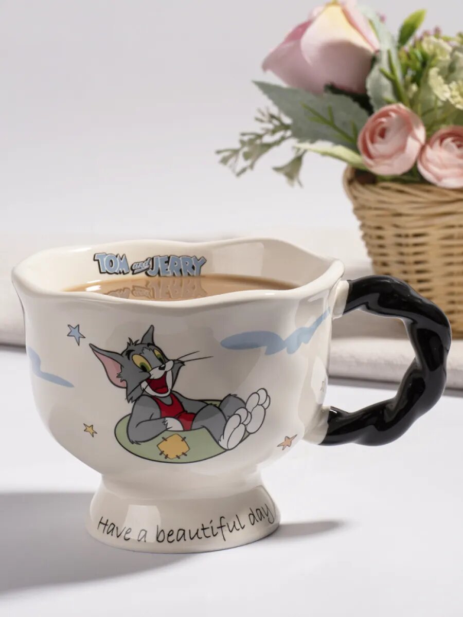 "Том и Джерри"Кружка , Кофейная чашка， керамика, подходит для СВЧ и посудомойки