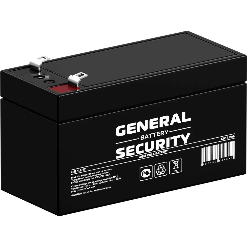 General Security Аккумулятор для ИБП GSL1.2-12 12В 1,2 Ач УТ-00001385