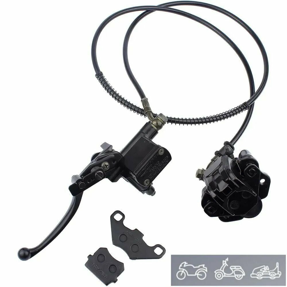 Задний ручной гидравлический дисковый тормоз главный цилиндр суппорт в сборе с новыми колодками для 50cc 70cc 90cc 110cc 125cc ATV Quad Bike