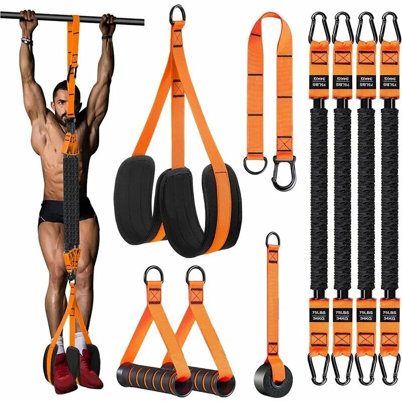 Набор эспандеров, для подтягиваний, 300 lb, латексный, пружинный, 9 штук