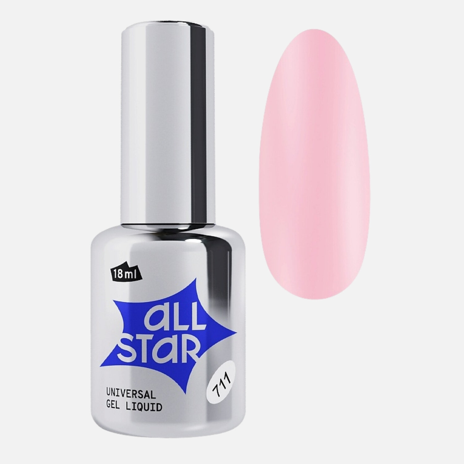 Жидкий гель Universal Gel Liquid All Star 711 Milky Pink 18мл