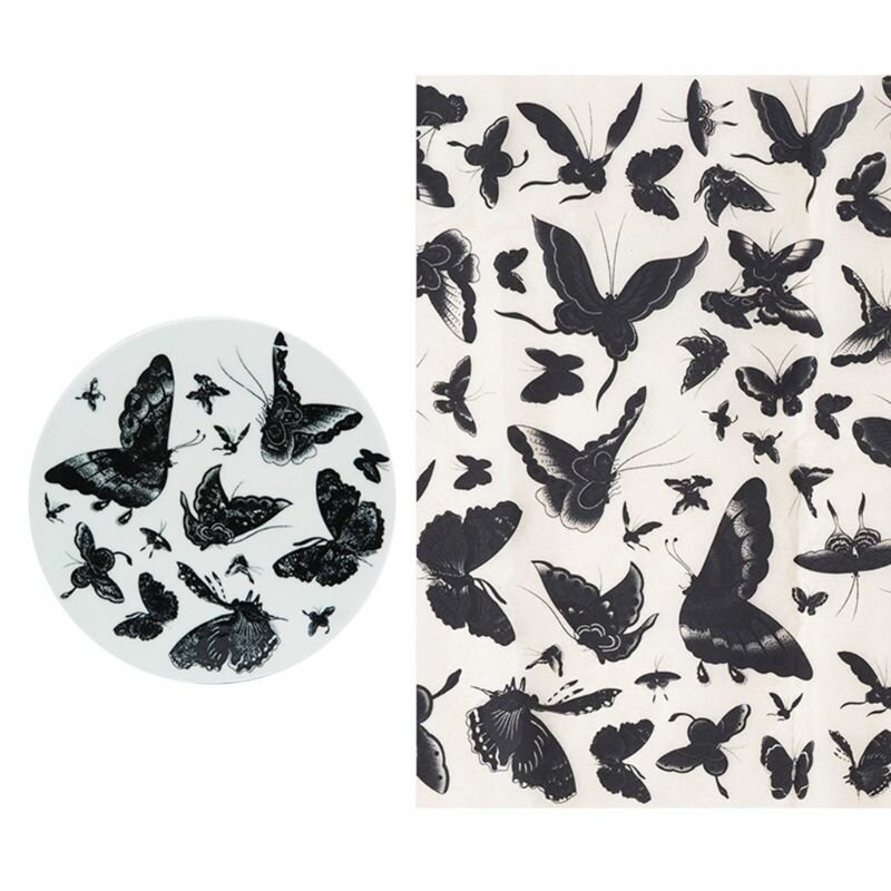 Черная керамическая обычная бумага для удлинительной печати-Blue Color Butterfly 2