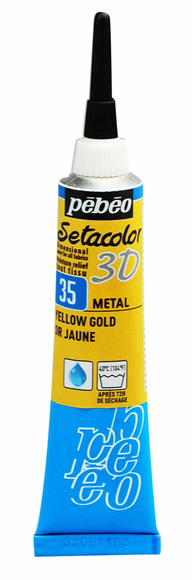 PEBEO Setacolor 3D контур для декора по ткани, металлик 20 мл, Под желтое золото 557035