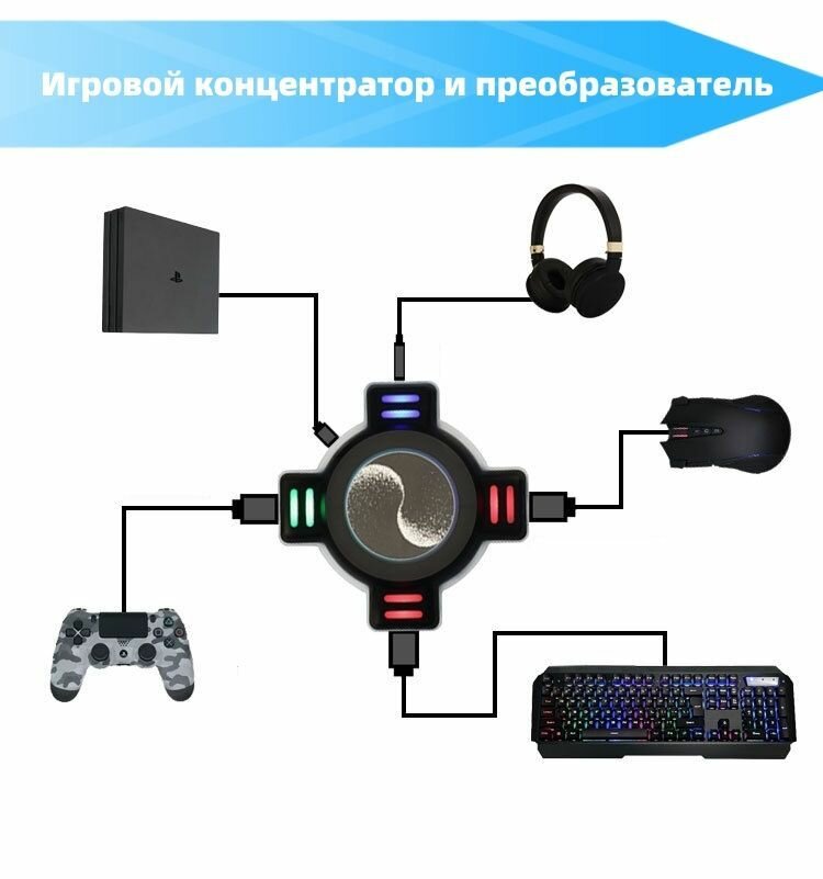USB-хаб MyPads для Switch/PS4/Xbox One/PC с функцией расширения клавиатуры для игр