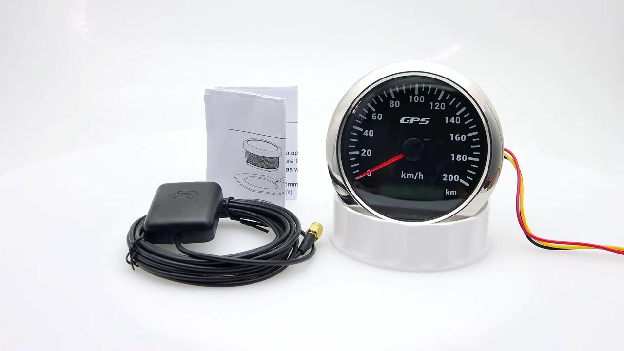 GPS-датчик скорости для мотоцикла, лодки, с 7-цветной подсветкой, 85 мм, 30 ~ 200 км/ч, 200KMH WS