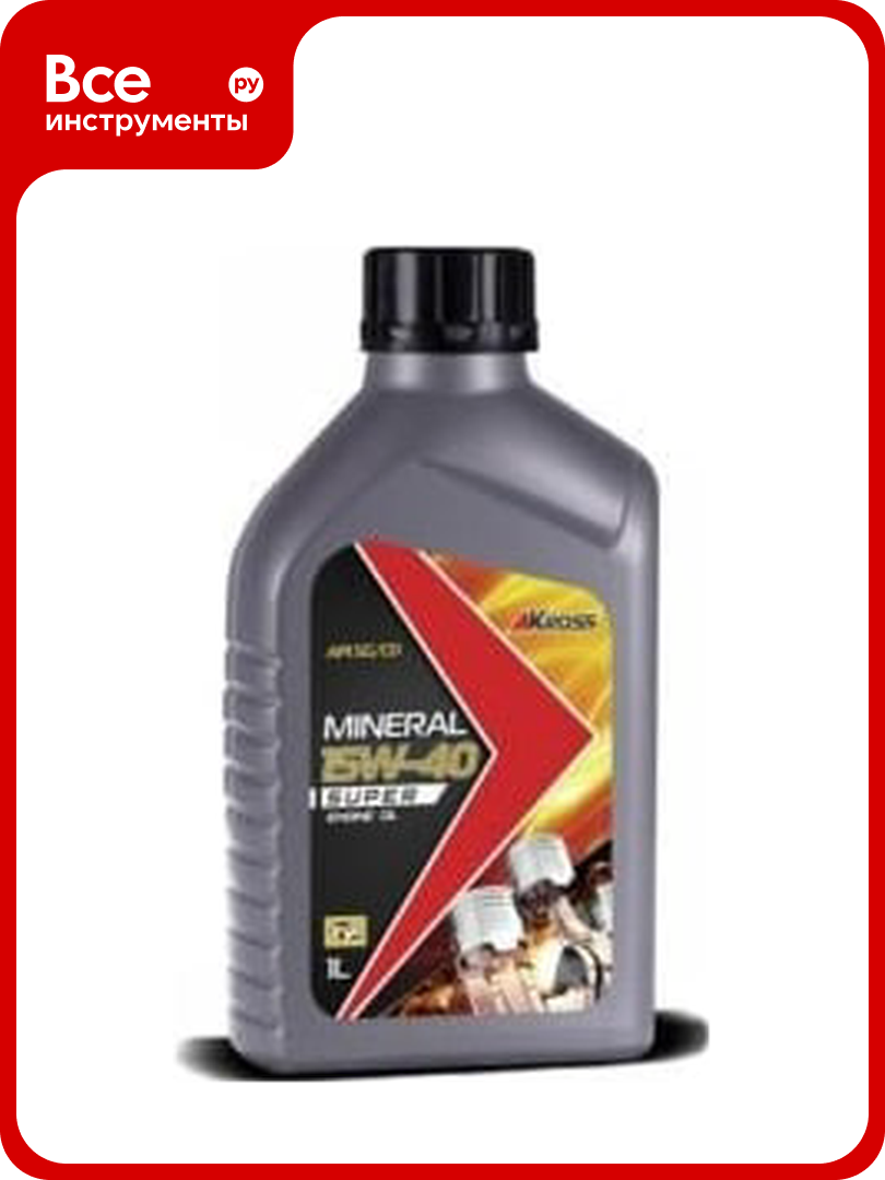 Моторное масло AKross SUPER минеральное, 15W-40, SG/CD, 1 л AKS0013MOM для бензиновых и