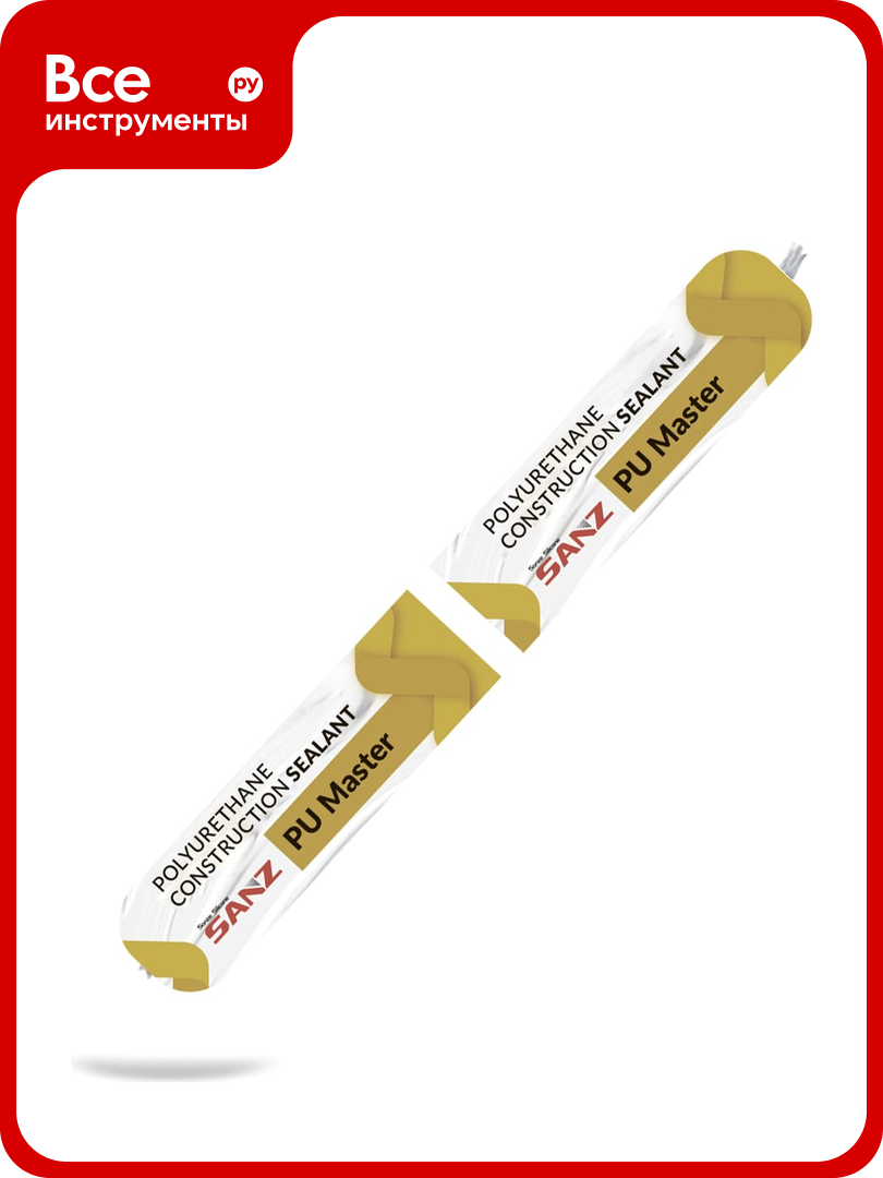 Полиуретановый строительный клей-герметик SANZ PU MASTER 40 (черный; 600 мл) PU-M-BL-0904, герметизации и уплотнения