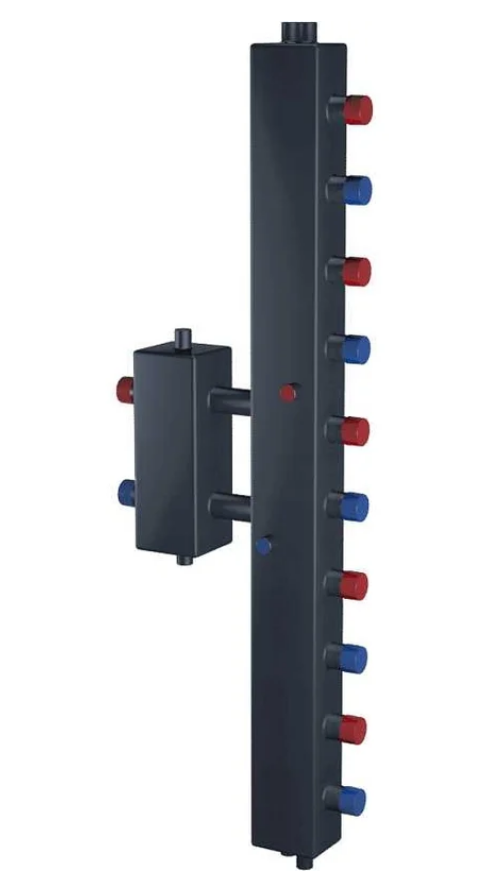 Коллекторный модуль с гидрострелкой ГРУ+КМВ70(кВт)-5В с 3-мя кронштейнами RISPA
