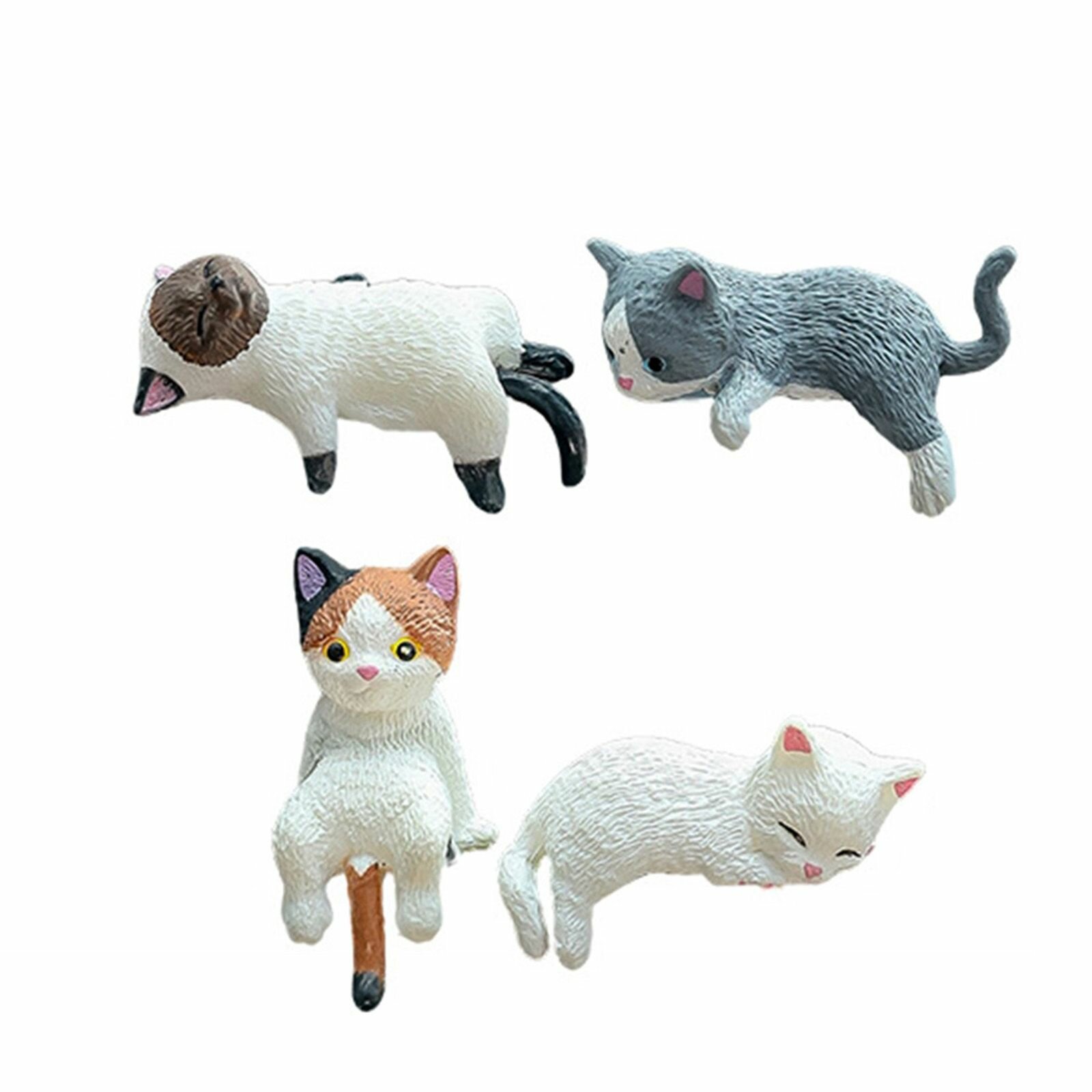 Симпатичные кошки фигуры компьютерные мониторы и настольные декоры набор из 4 статуэток смол