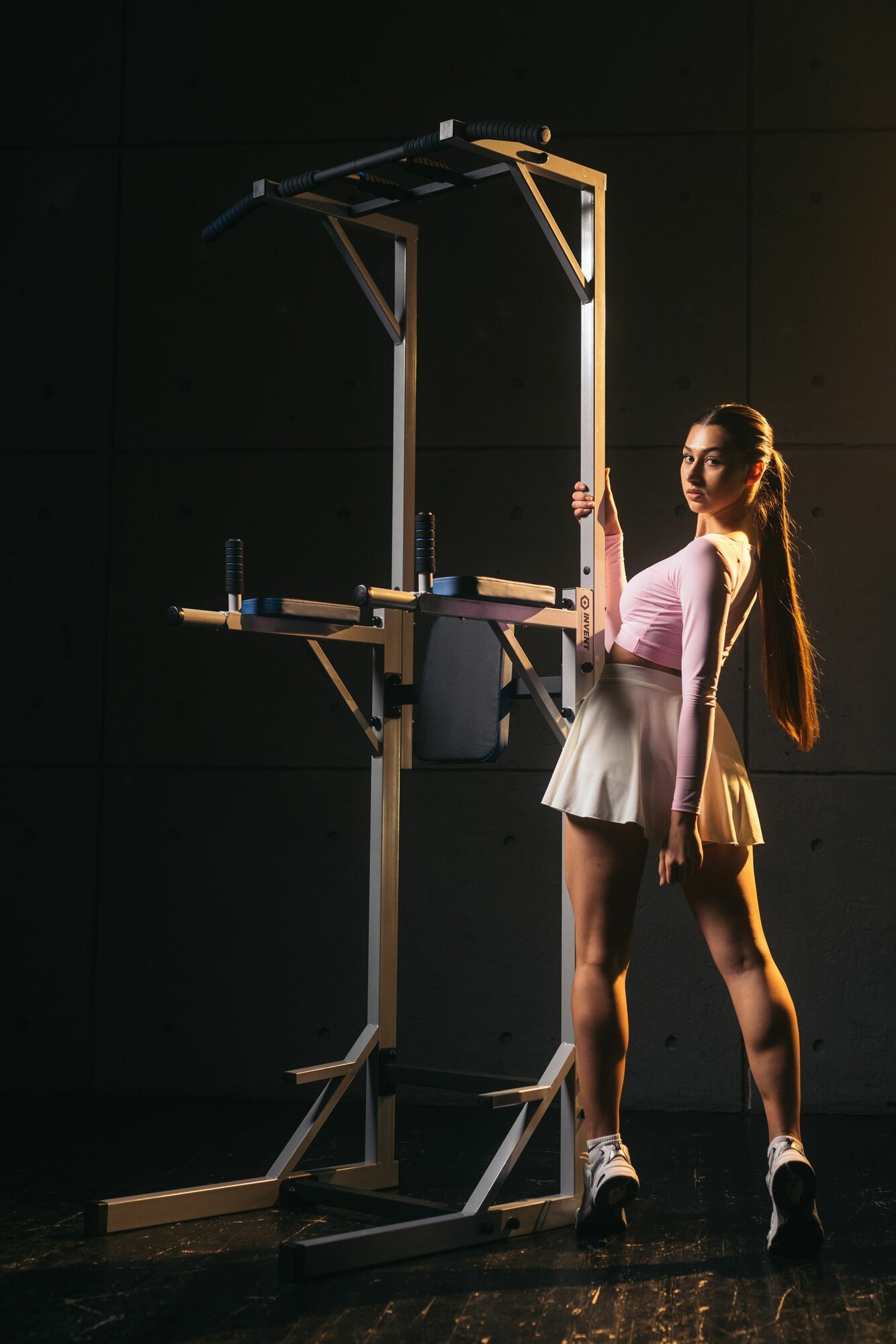 Турник, брусья, пресс 3 в 1 напольный, 3 уровня регулировки, серый