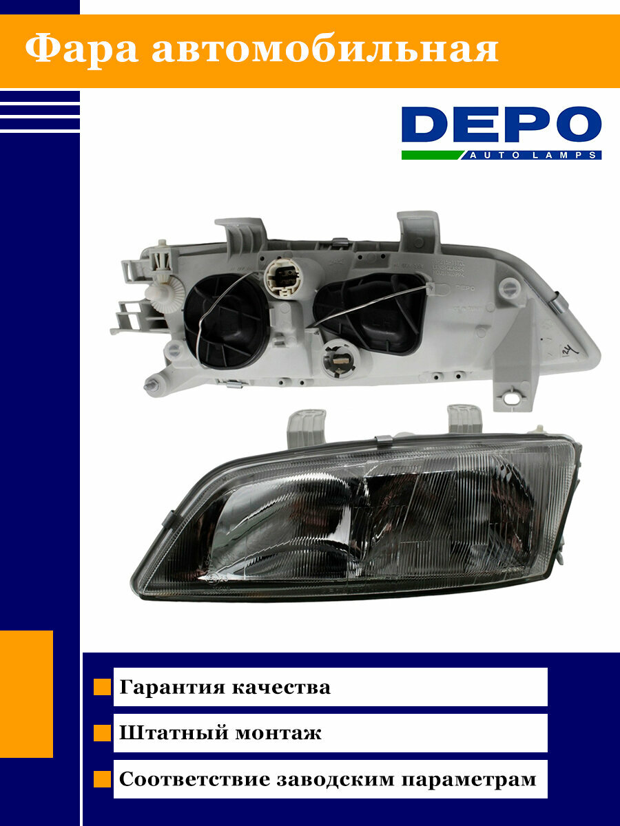 Фара левая DEPO 215-1172L-LD-EM