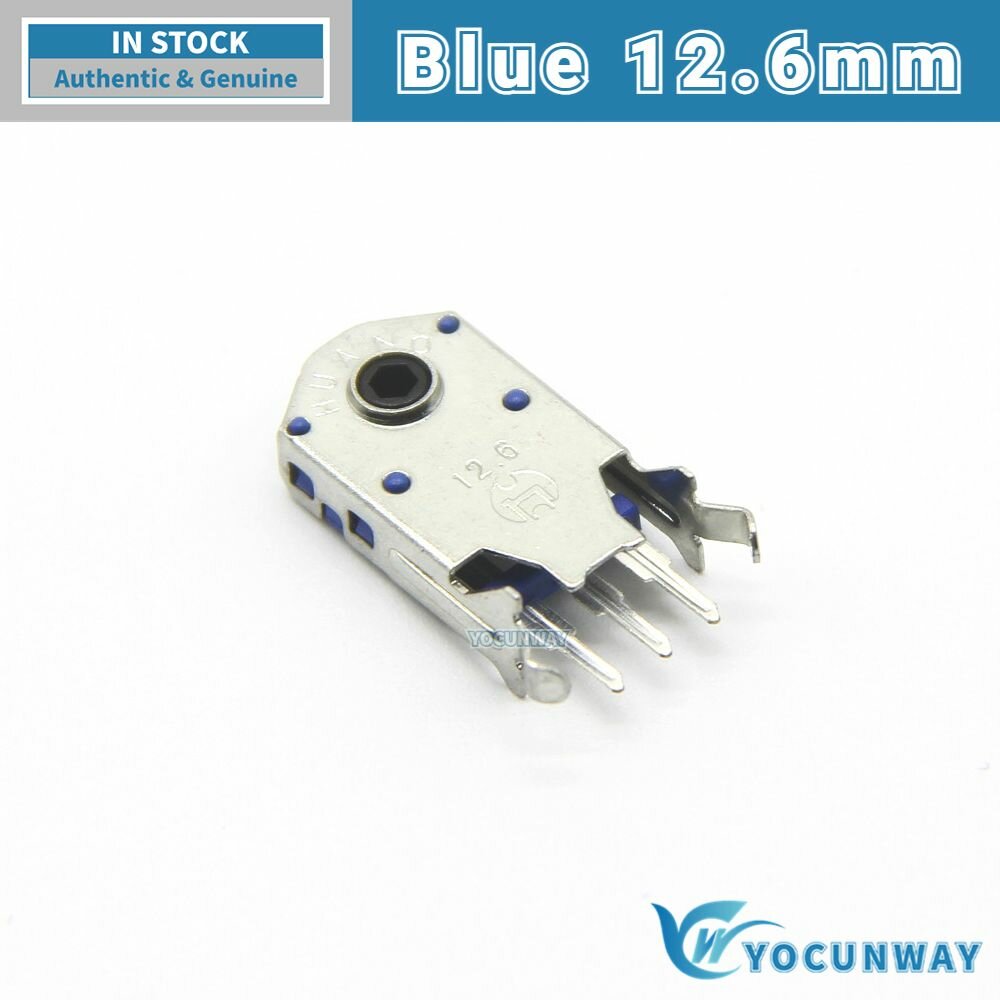 10 ШТ. HUANO 12.6mm миллиметровая Новая Поворотная мышь с сине-черным колесиком прокрутки, энкодер с меткой отверстия 1,74 мм, 3 миллиона сеток