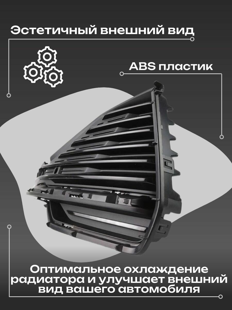 Решетка радиатора 6010177600 Geely Monjaro ABS-пластик передняя левая , чёрная
