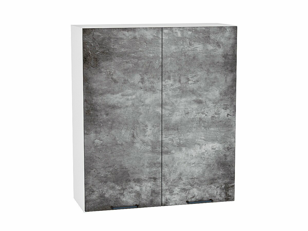 Шкаф верхний с 2-мя дверцами Флэт, цвет фасада Temple Stone 2S, цвет каркаса Белый, 920*800*318 мм