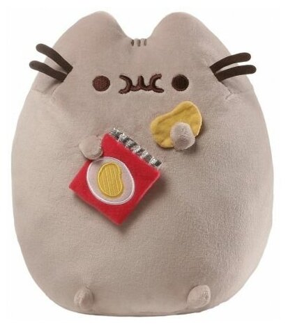 Мягкая игрушка Кот Пушин с чипсами (Pusheen) 15 см