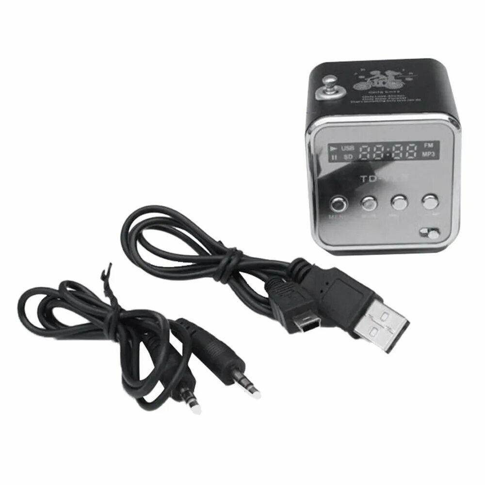 Мини-радиоприёмник TD-V26, FM, цифровой, портативный, чёрный