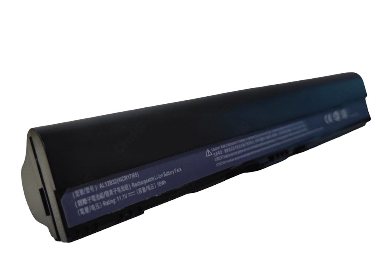 Аккумулятор для Acer (AL12B32) Aspire One 725, 756, V5-171, TravelMate B113, 56Wh, 11.1V, черный