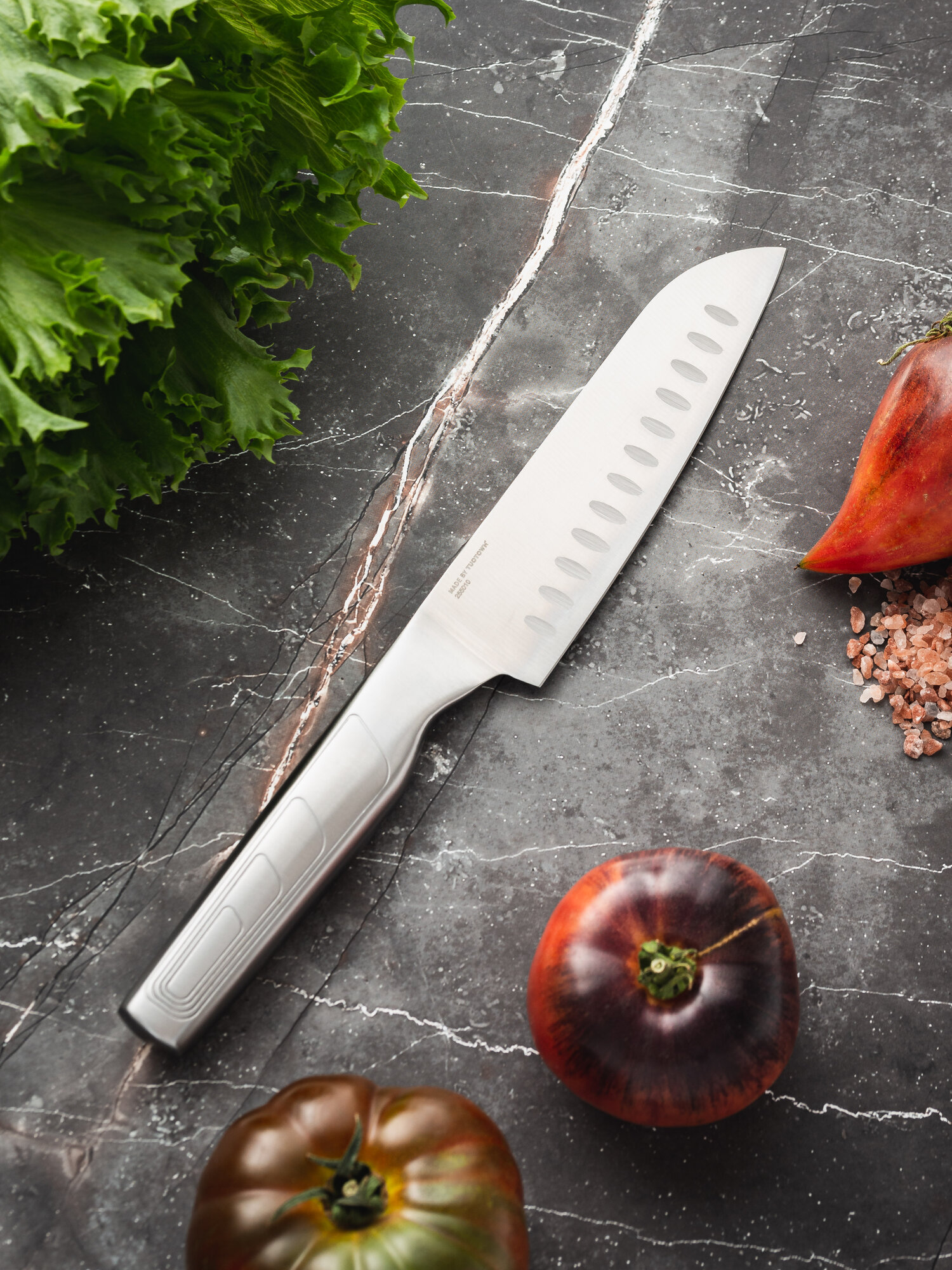 Кухонный нож Сантоку мини Kerwin нержавеющая сталь din 1.4116