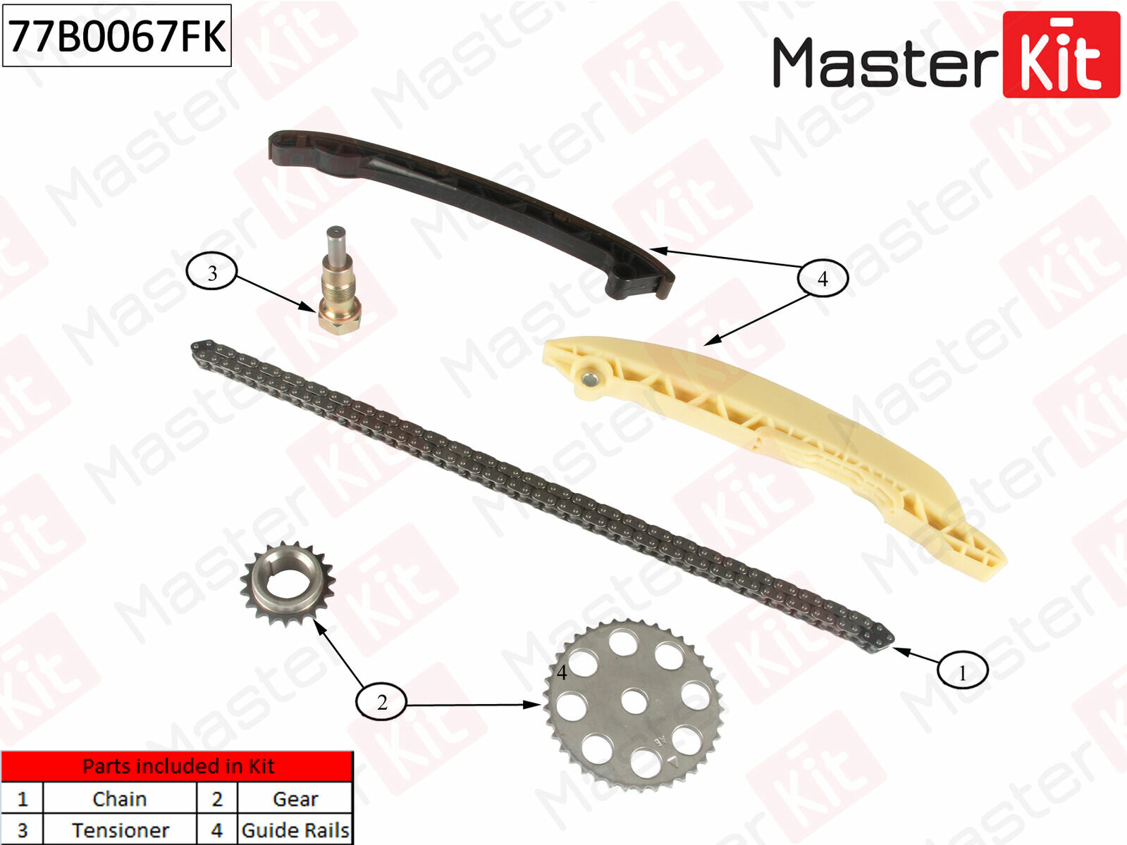 Комплект Цепи Грм Ford Fiesta V/Ka 1.3I-1.6I A9Jb/Cdb/Cdc 01-08(Masterkit 77B0067Fk)