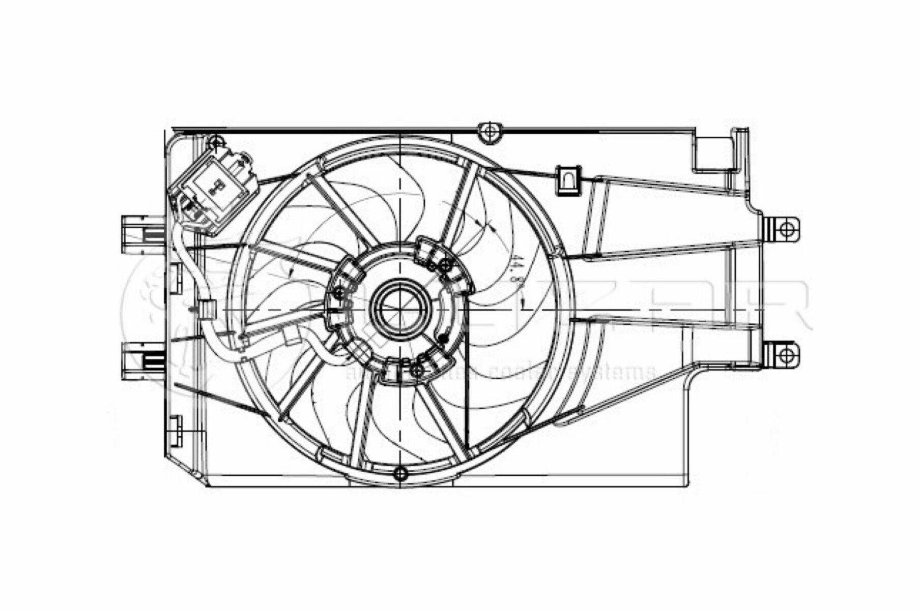 Крыльчатка С Эл. мотором Ваз 2190 "Гранта" (15-) (Тип Kdac) (Lfk 0194)(Luzar Lfk0194)