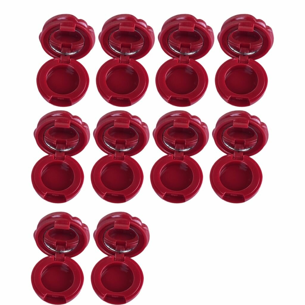 Косметические флаконы, Пустая палетка для теней и помады - красная, 10 шт