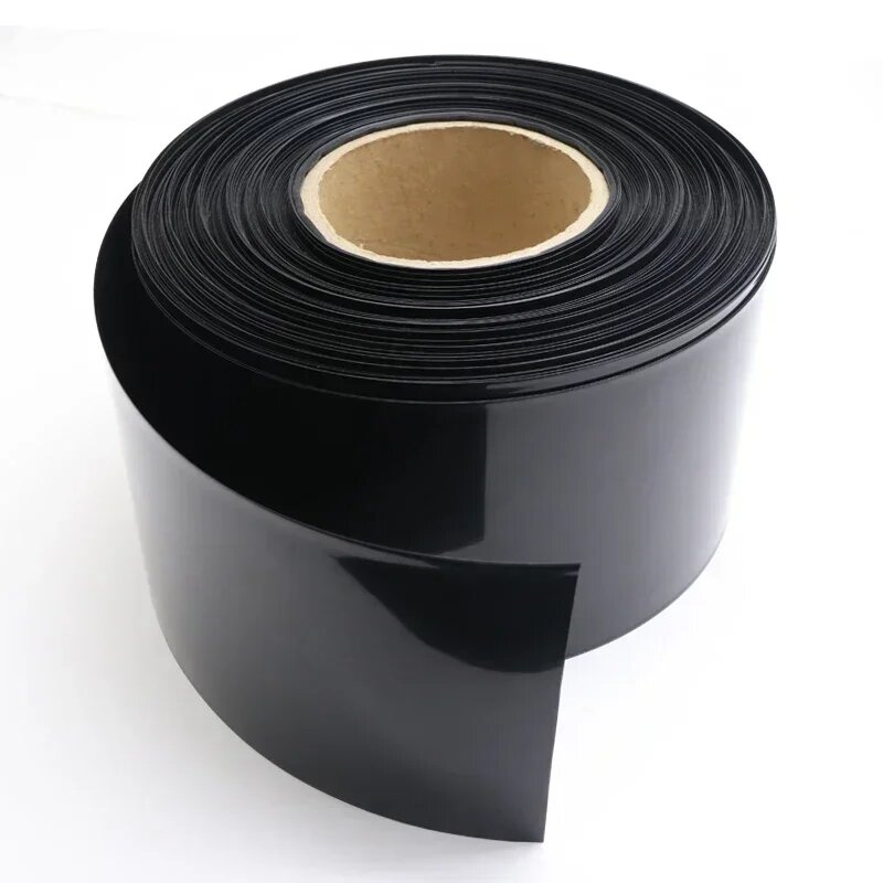 Термоусадочная трубка ПВХ для аккумуляторов 18650 Black, 1 meter, Width 130mm Dia 83mm