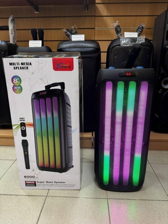 Акустическая система ZQS-8232, портативная, 60Вт, Bluetooth 5.0, световые эффекты