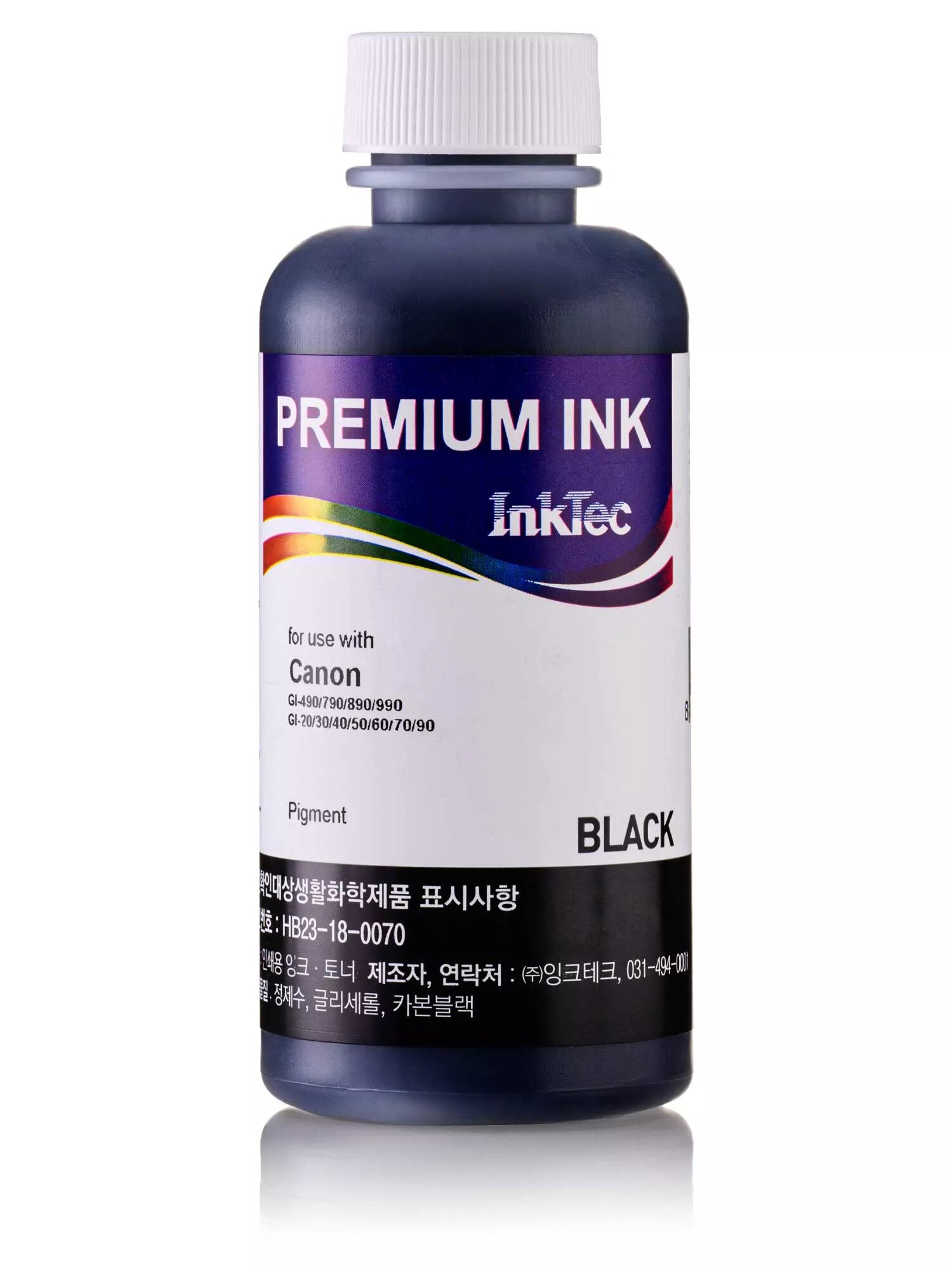 Чернила, краска для Canon GI-490 BK, пигментные, 100 мл, черные