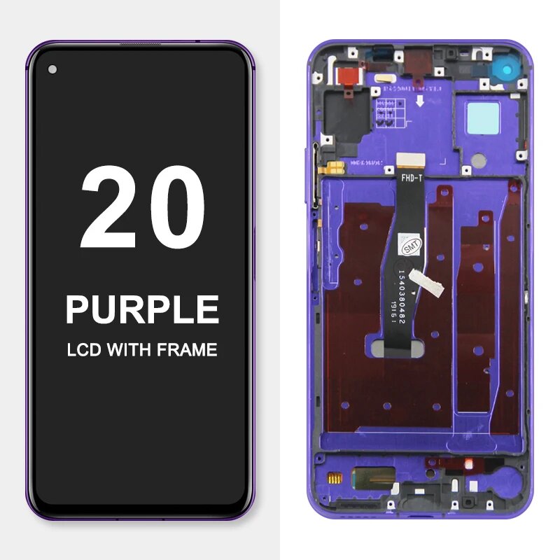 6,26-дюймовый экран в сборе для Honor 20 YAL-L21, ЖК-дисплей, цифровой сенсорный экран с рамкой, детали для Honor 20 Pro YAL-AL00 YAL-TL00 Honor20 Purple frame