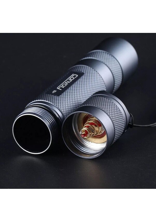 Фонарик Convoy S2+, 18650 светодиодный фонарик с защитой от перегрева, SST40 5000K, 12 групп, серый