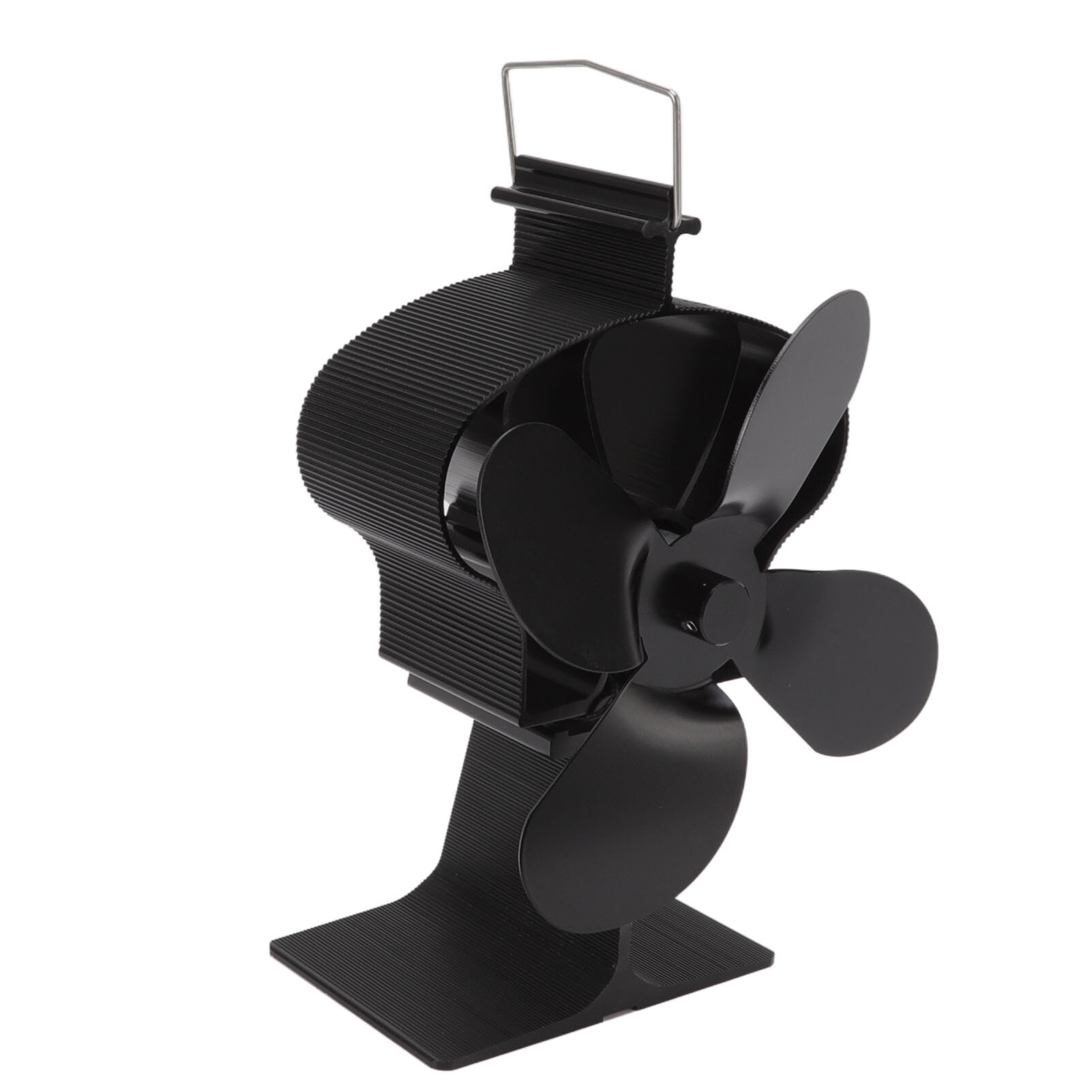 Тепловой вентилятор для камина, 4 лопасти, вентилятор для печи из алюминиевого сплава, тепловая мощность, термостойкий, черный, для зимней модели короны