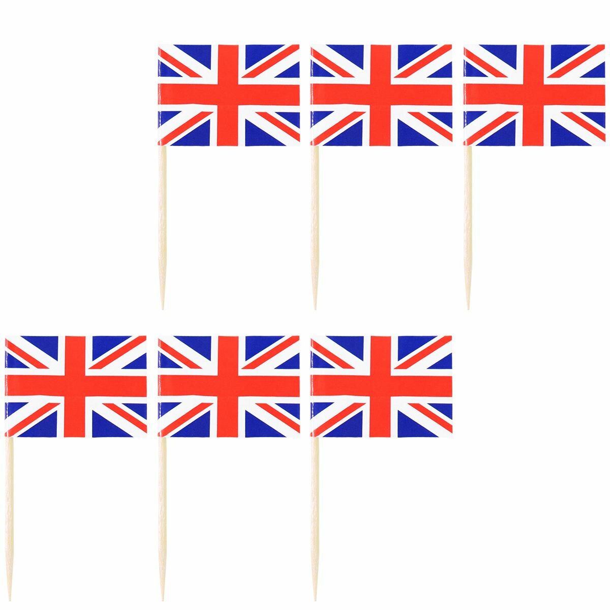 Безопасные Для Продуктов Деревянные Зубочистки С Флагами Для Капкейков 100 Штук