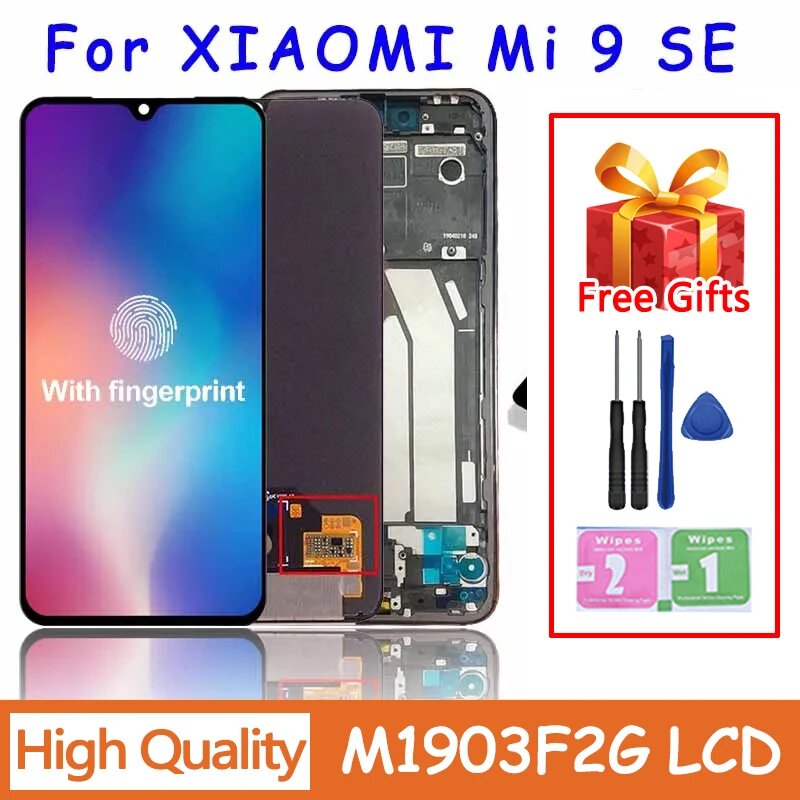 Супер Amoled 5,97 дюйма для Xiaomi Mi 9 SE, сменный ЖК-экран для Xiaomi Mi9 SE Mi With Purple Frame