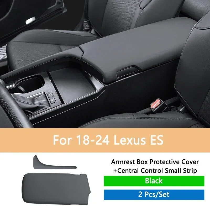 Для Lexus ES 2018-2024 автомобильный подлокотник, крышка коробки, панель NAPPA, кожаная центральная консоль, маленький чехол на подлокотник, аксессуары для интерьера black
